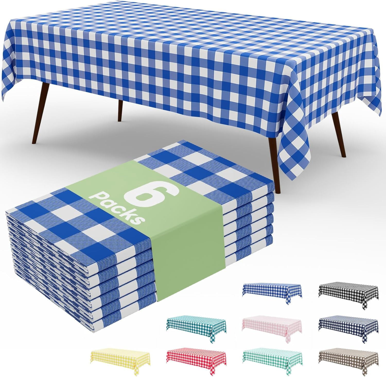 6 Packs Buffalo Disposable Table Cloth, 54 x 108 Inch Waterproof ...