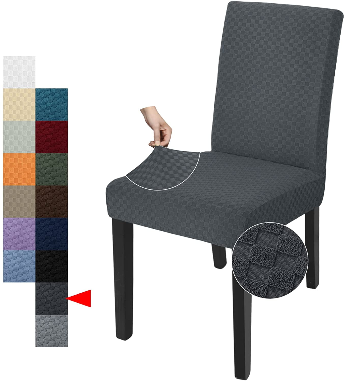 6 Packs Checkered Dining Chair Slipcovers, Stretch Parsons Chair Covers ...