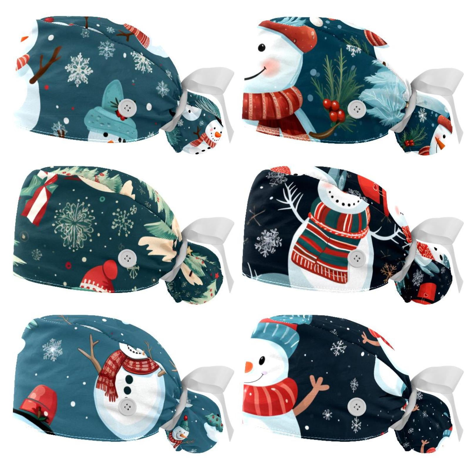 6 Packs Christmas Snowman Working Cap for Women/Men Sweatband ...