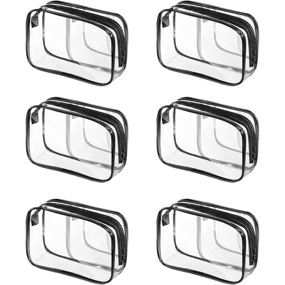 6 Packs Clear Cosmetics Bags for Women Men Waterproof Toiletry Bags PVC ...