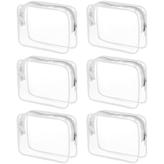6 Packs Clear Cosmetics Bags for Women Men Waterproof Toiletry Bags PVC ...