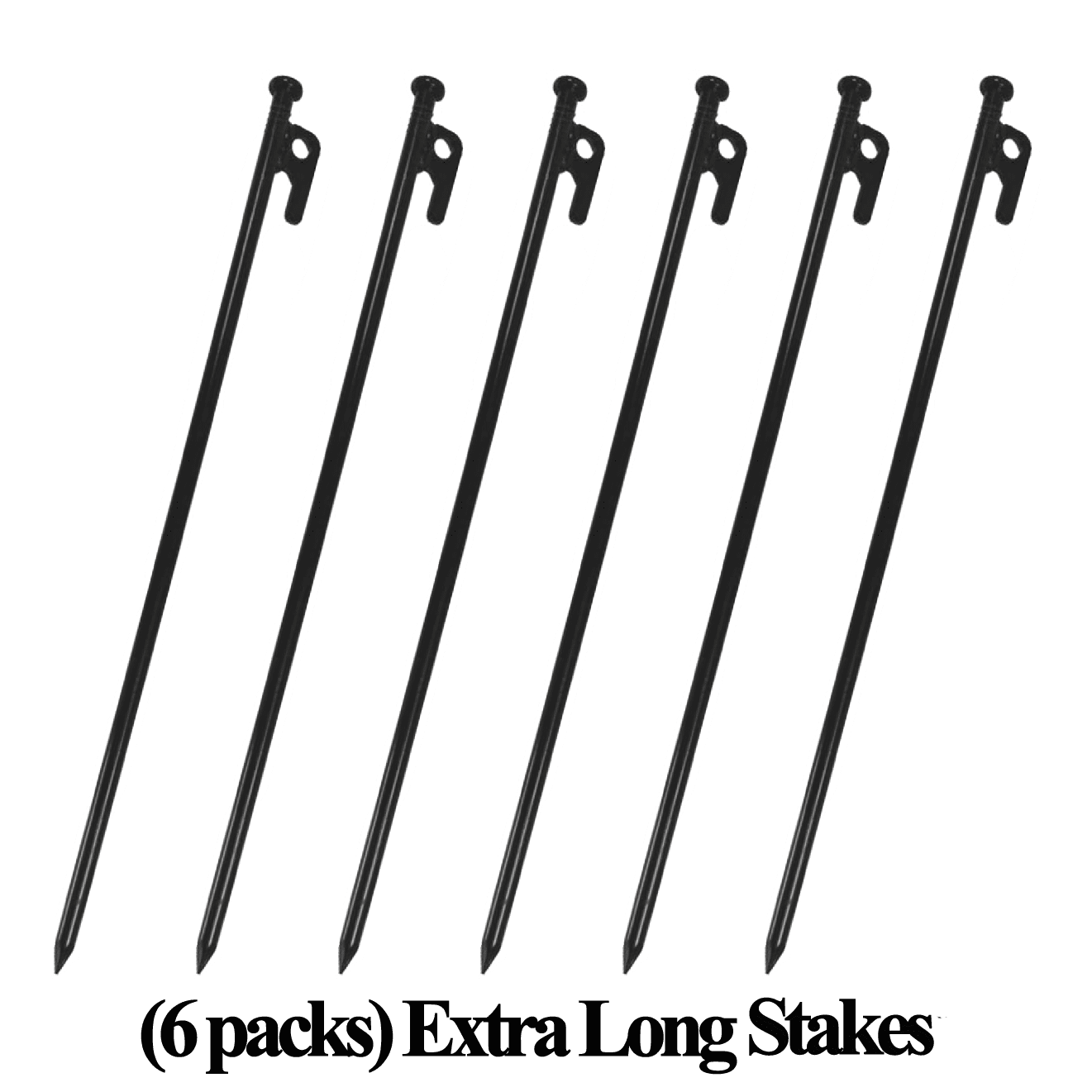 (6 Packs)DANCHEL Outdoor General Purpose 16" Extra Long Steel Tent ...