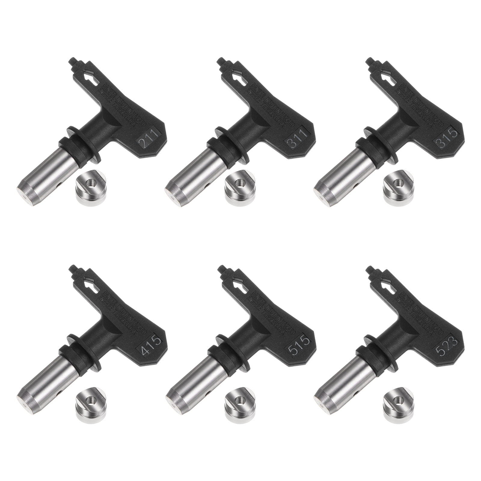 6 Packs Different Sizes Reversible Spray Tips for Airless Sprayer 211 ...