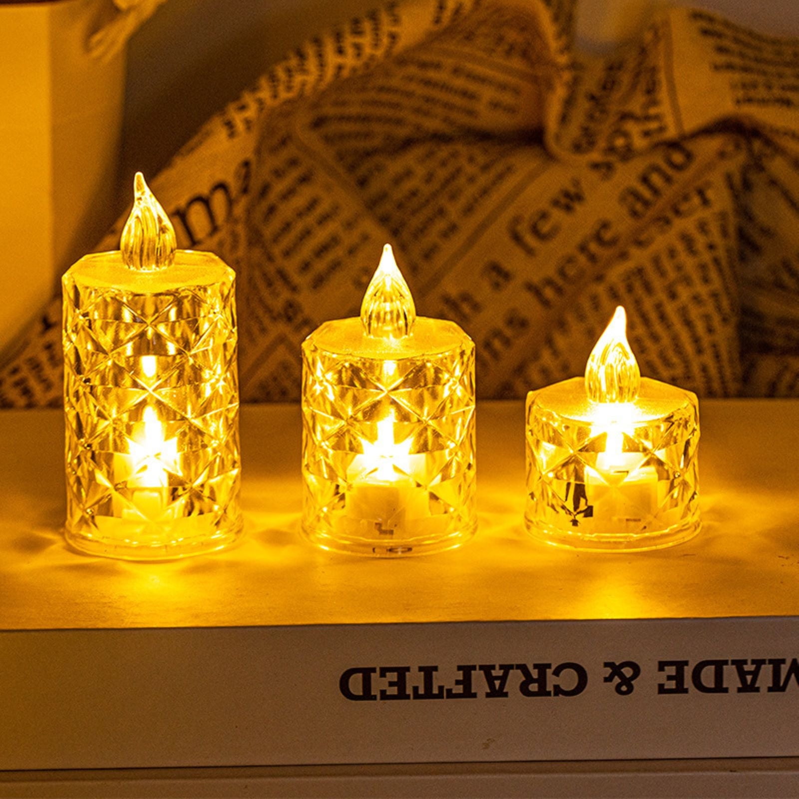 6 Packs Flameless Candle Tea Lights Candles Battery Operated Small ...