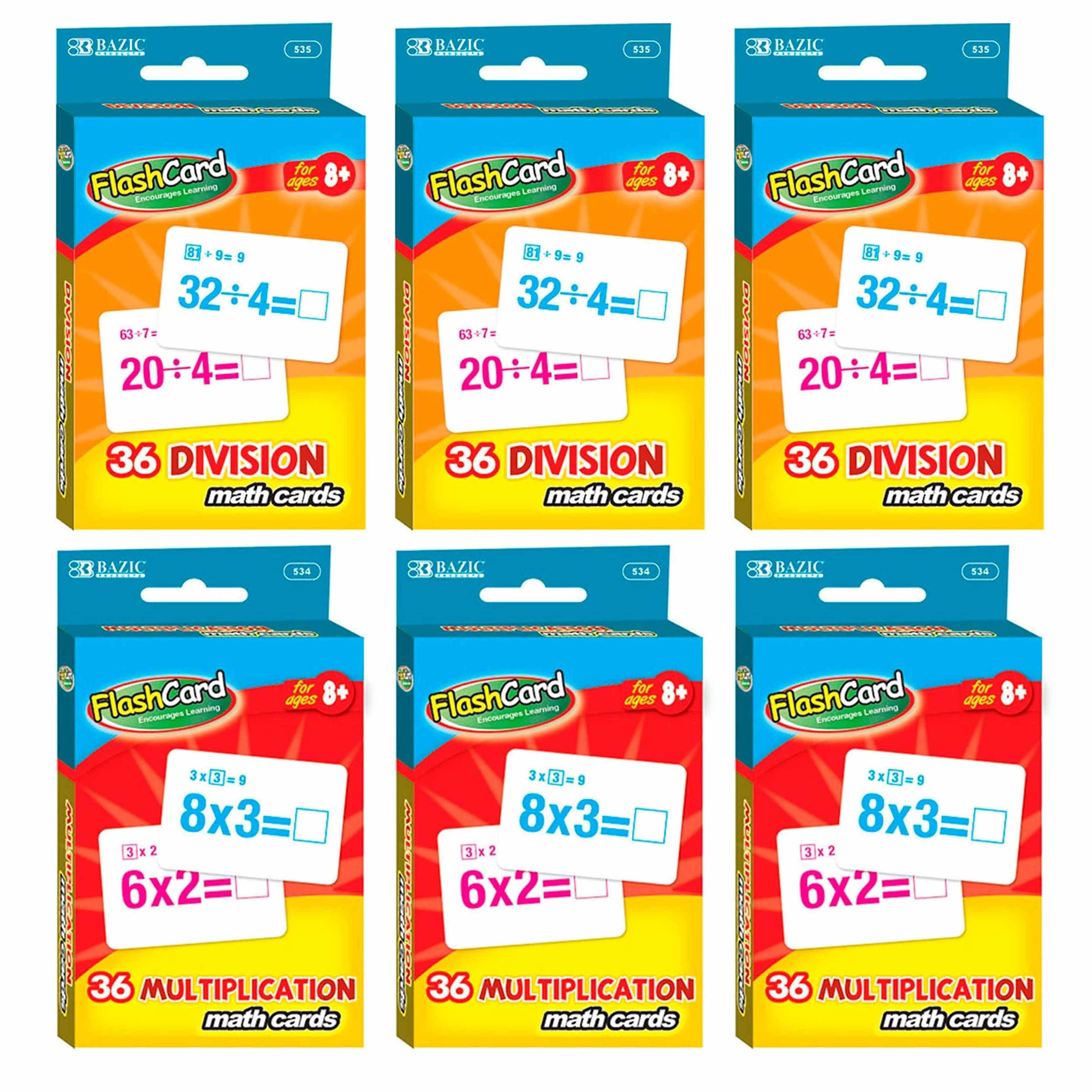 GENERIC Brand Kids Set: 6 Packs Learning Flash Cards for Multiplication ...