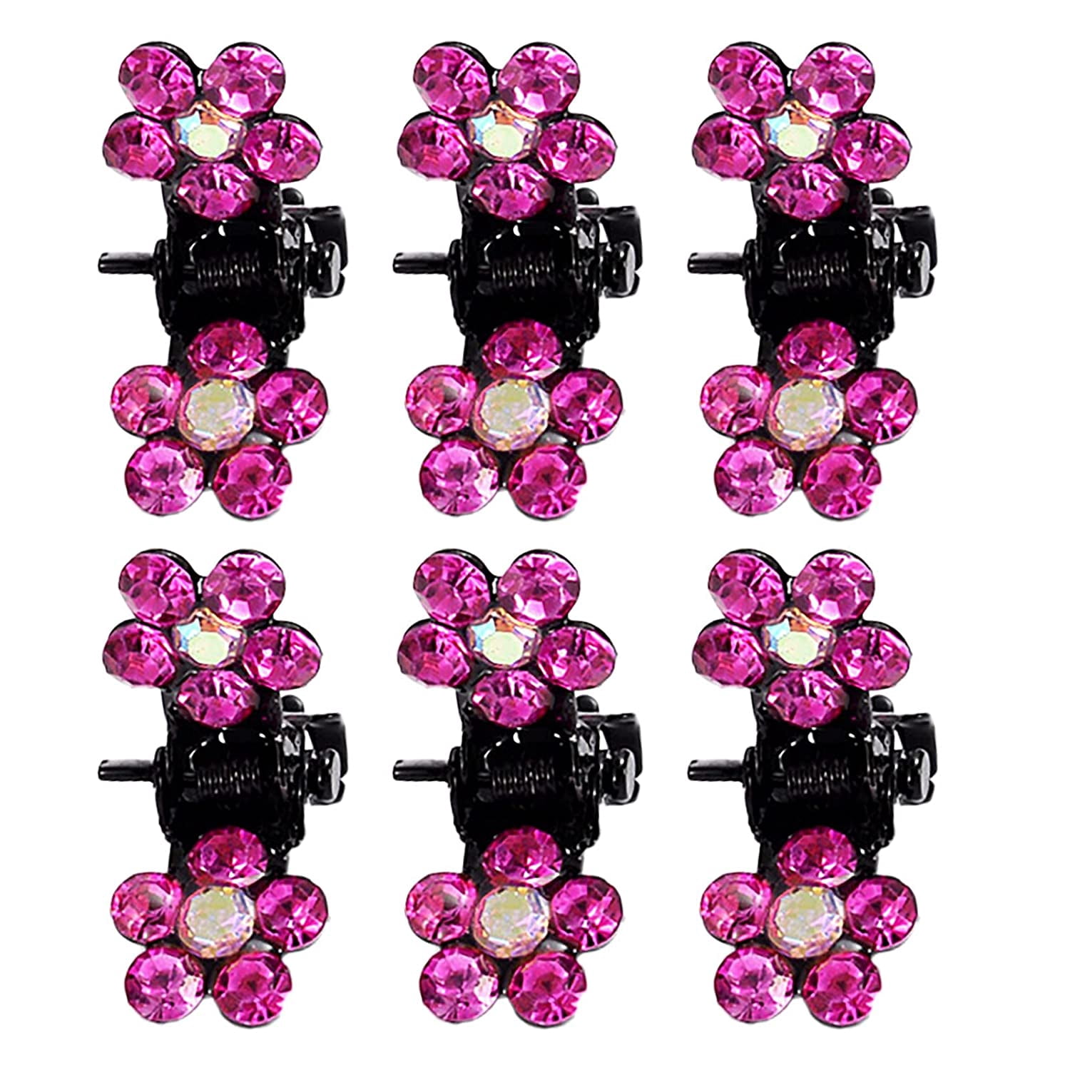 6 Packs Flower Hair Claw Clips for Women Girls, Mini Hair Clips No-Slip ...