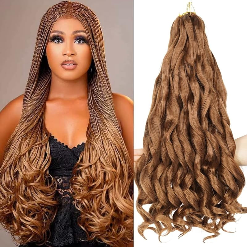 6 Packs French Curls Braiding Hair 24 Inch Loose Wave Bouncy Braiding Hair with curly ends Pre ...