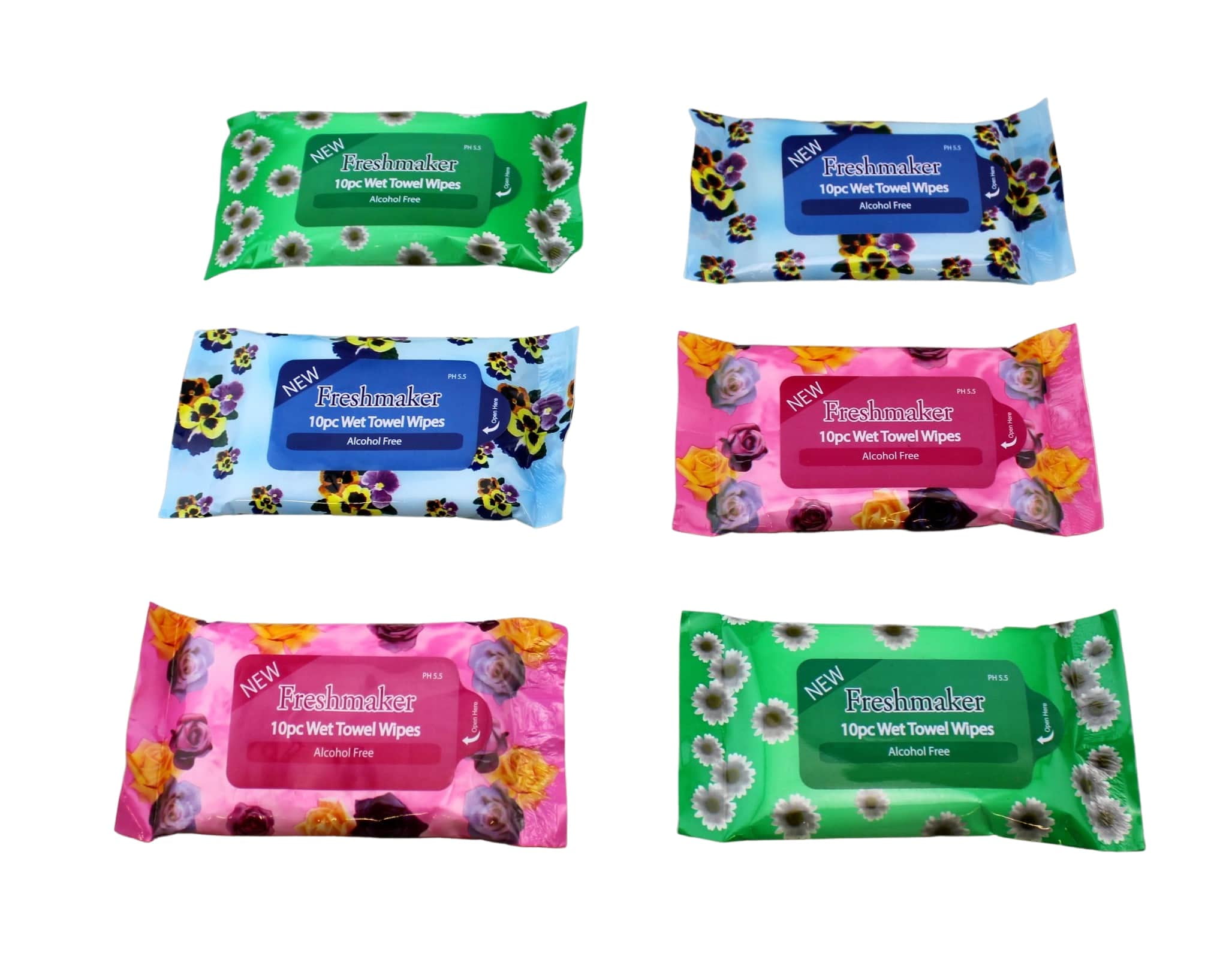 Dependable Industries 6 Packs Hand Wipes, Wet Wipes Travel Size, 10 ...