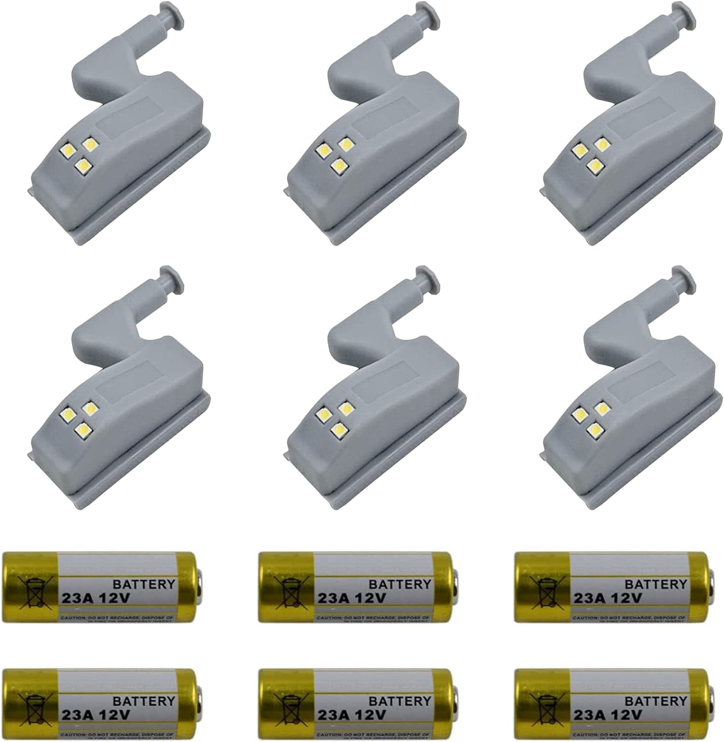 6 Packs Hinge LED Sensor Light -Smart Touch Induction Cabinet Light for ...
