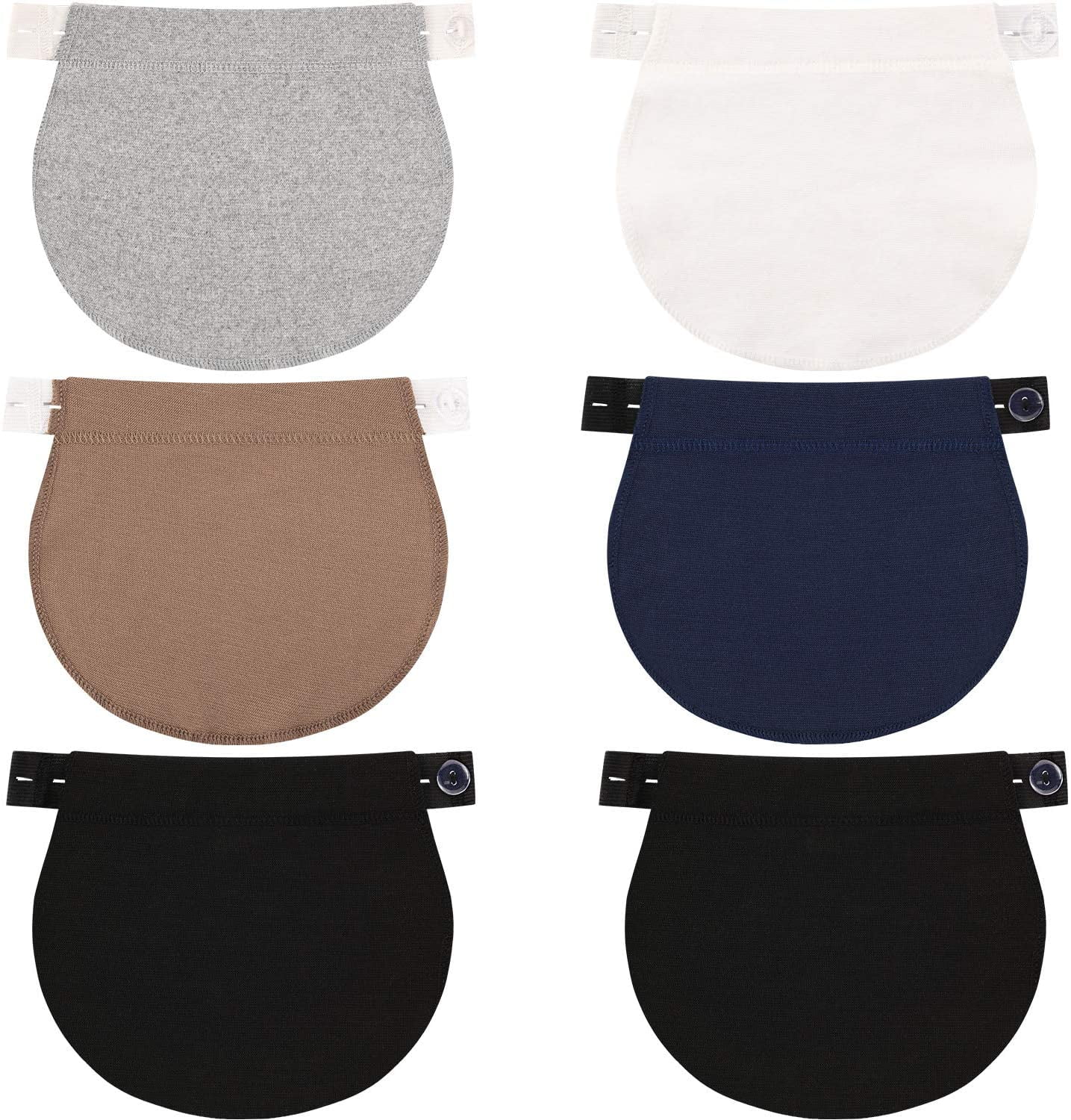 6 Packs Maternity Pants Extender Adjustable Waist Extenders Pregnancy Waistband Elastic ...