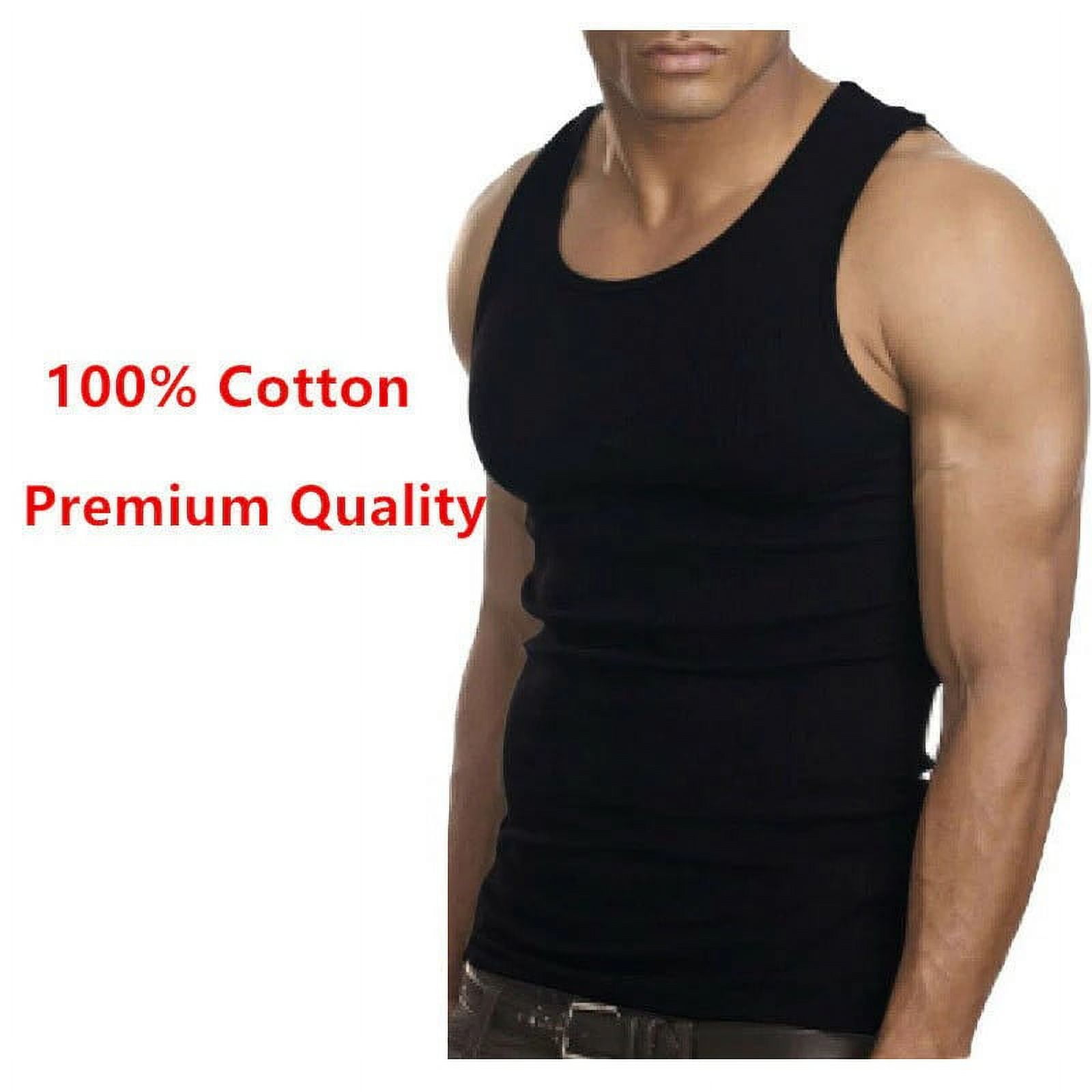 6 Packs Men's Black Basic A-Shirts 100% Cotton 3XL - Walmart.com