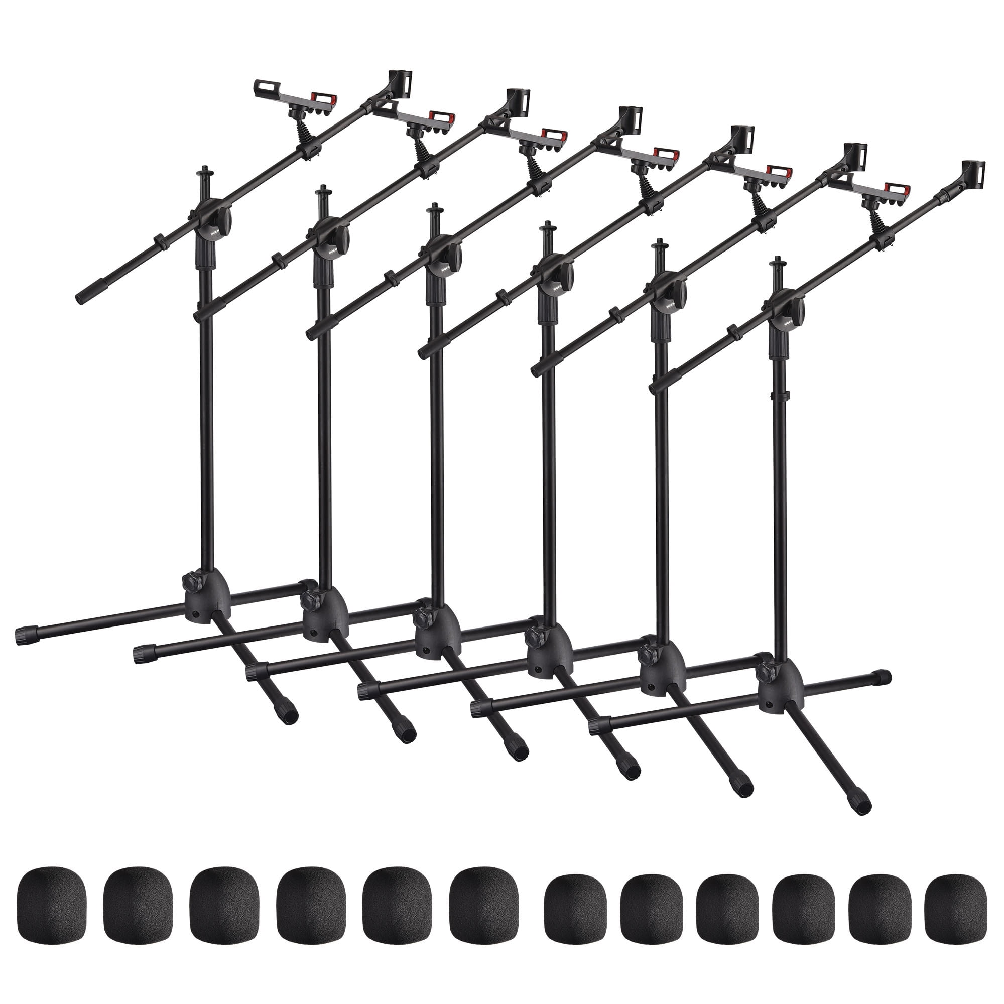6 Packs Microphone Boom Arm Stand Height Adjustable Tripod Phone Holder ...