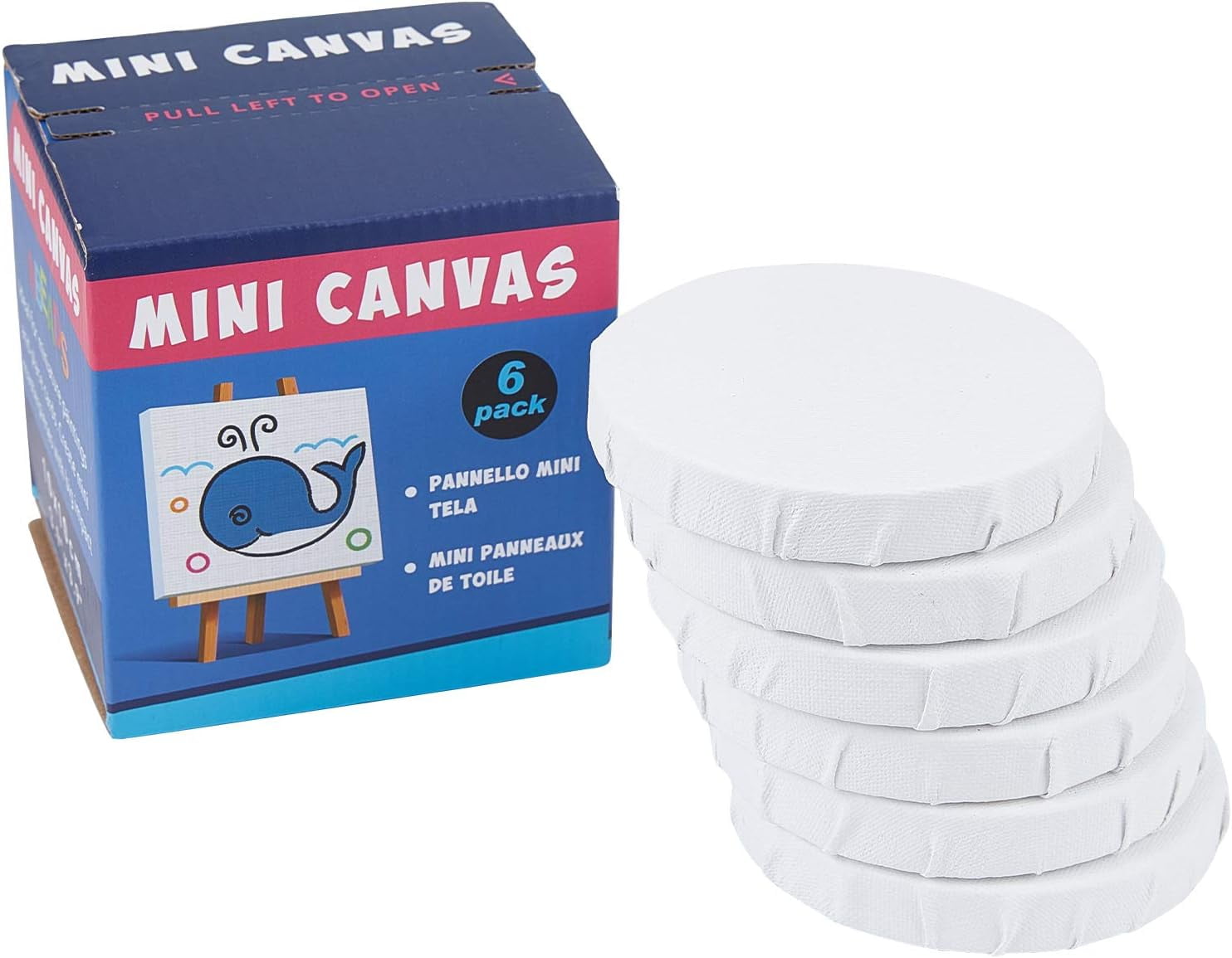 6 Packs Mini Canvas Panel 4 Inch Diameter Round Canvas Painting ...