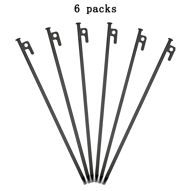 (6 Packs)DANCHEL Outdoor General Purpose 16" Extra Long Steel Tent ...