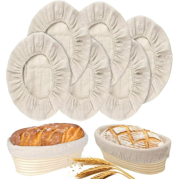 6 Packs Oval Banneton Cloth Liner for Bread Sourdough Proofing，10 ...