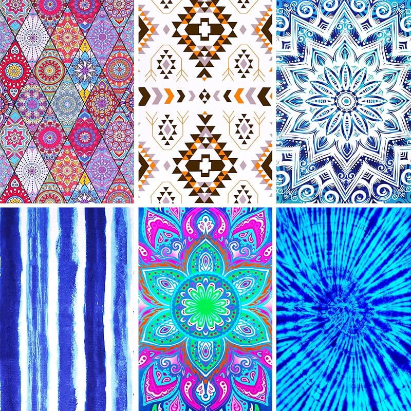 6 Packs Oversized Terry Beach Towel Set 36 x 72 Soft Thin Extra Large ...