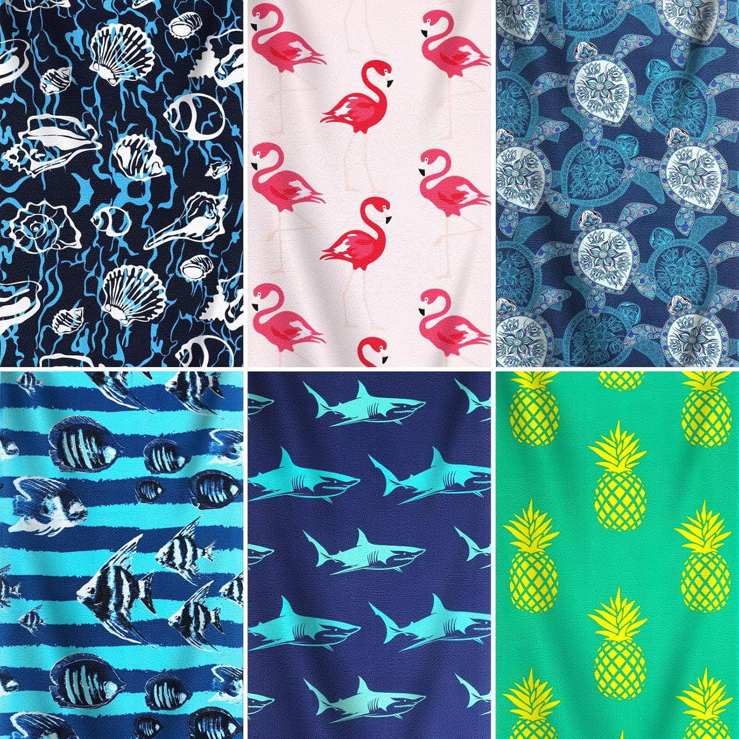 6 Packs Oversized Terry Beach Towel Set 36 x 72 Soft Thin Extra Large ...