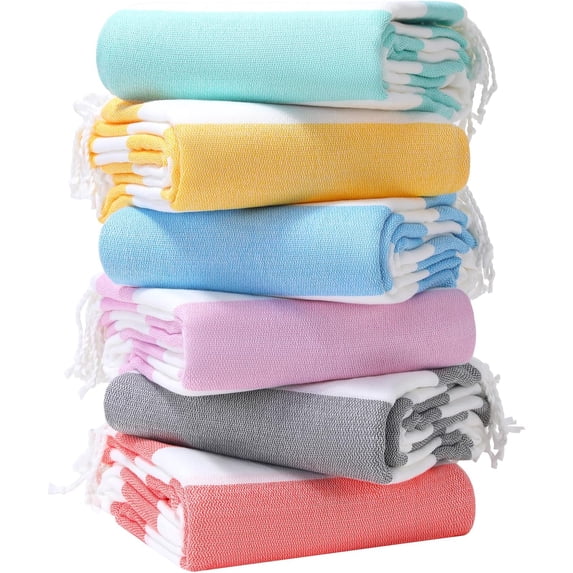 6 Packs Oversized Turkish Beach Towels Set Bulk 74"x38" Extra Large ...