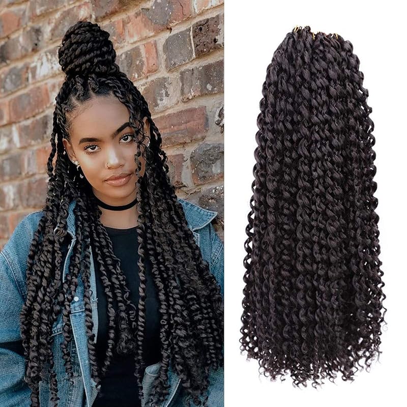 6 Packs Passion Twists Hair 18inch Ombre Purple Water Wave Crochet Hair ...