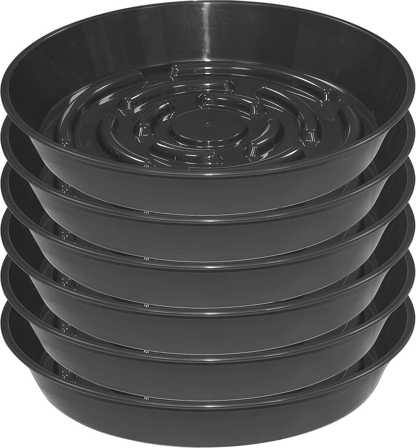 6 Packs Plant Saucer Pot Tray, 6 inch Black Flower Planter Saucers and ...