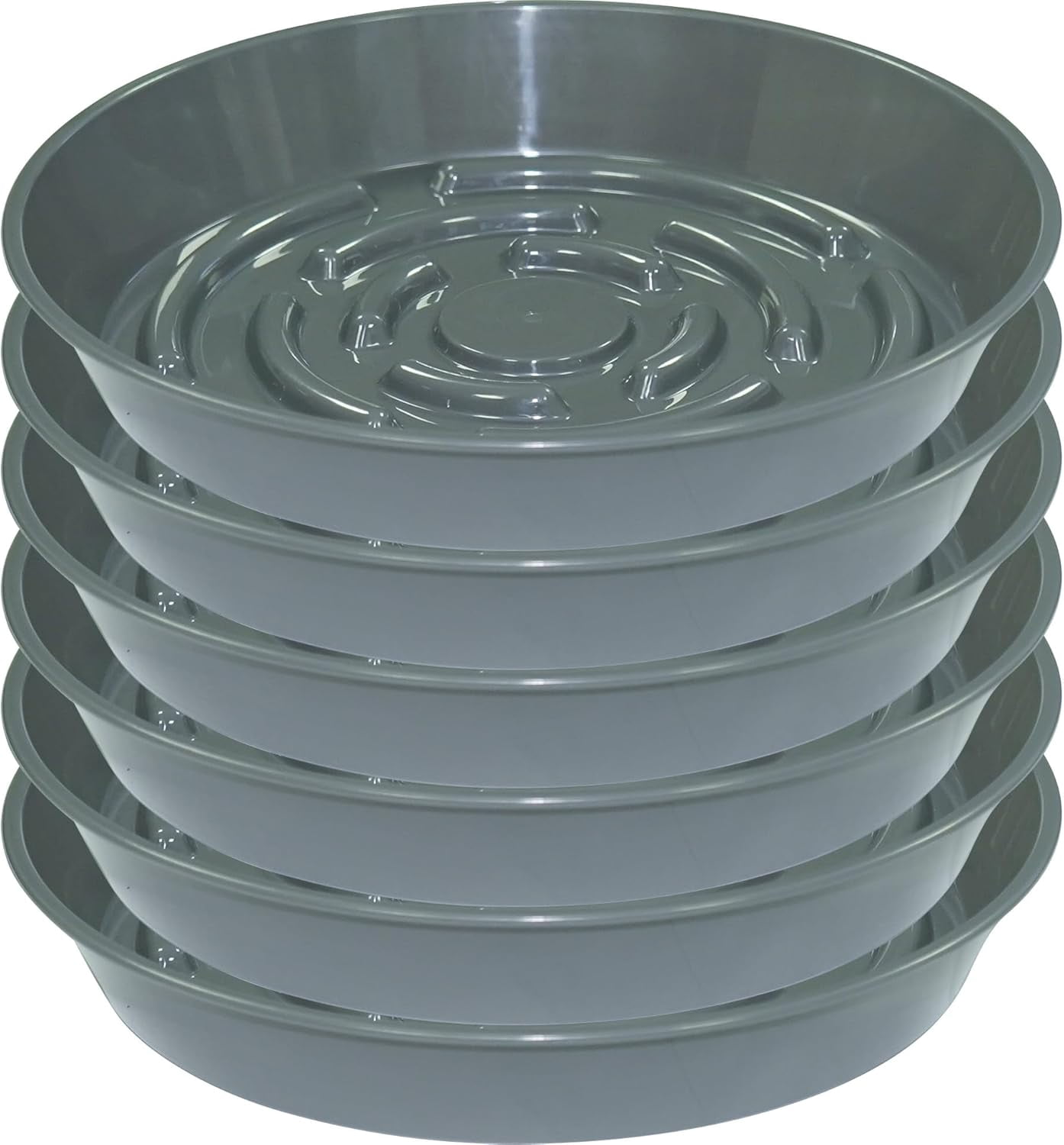 6 Packs Plant Saucer Pot Tray, 6 inch Grey Flower Planter Saucers and ...