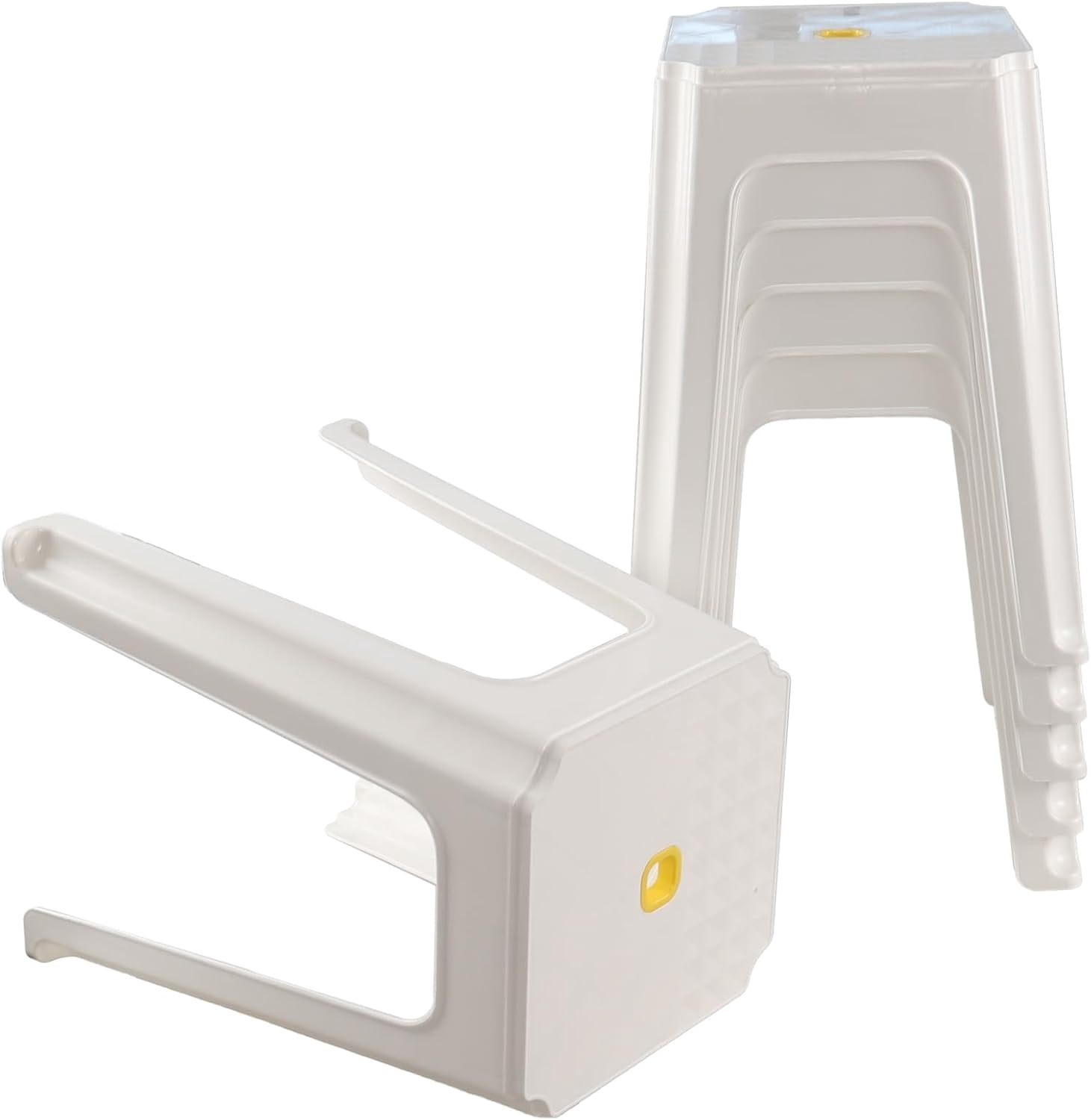 6 Packs Plastic Stacking Stools, 18.7" H School Classroom Library Home ...