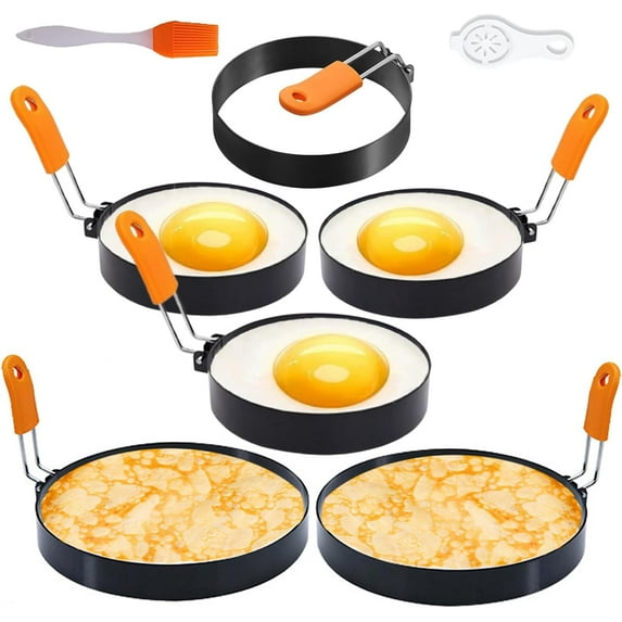 6 Packs Professional Egg Ring Pancake Ring Set,Non-Stick Stainless ...