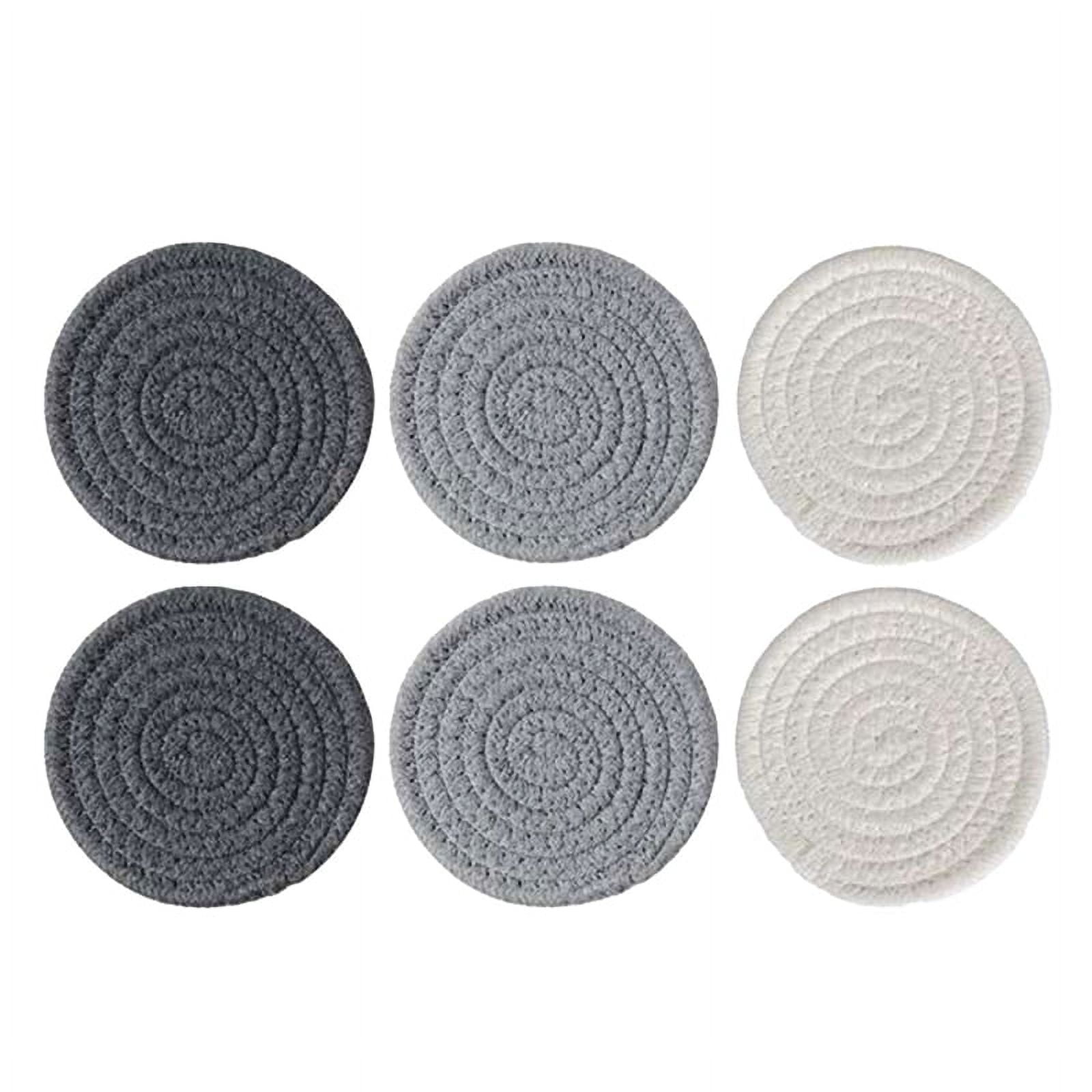 6 Packs Round Coasters for Drinks,Vintage Woven Coaster Set for Table ...