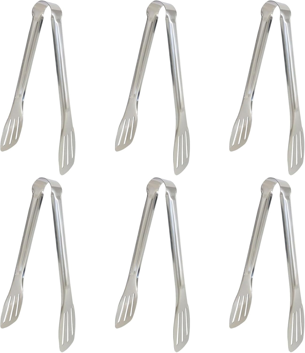 6 Packs Serving Tongs, 7 Inch Stainless Steel Buffet Tongs, Small ...