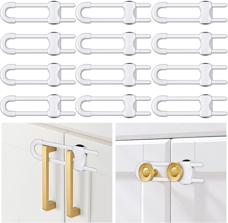 6 Packs Sliding Cabinet Locks, Modacraft Baby Proofing U-Shaped Child ...