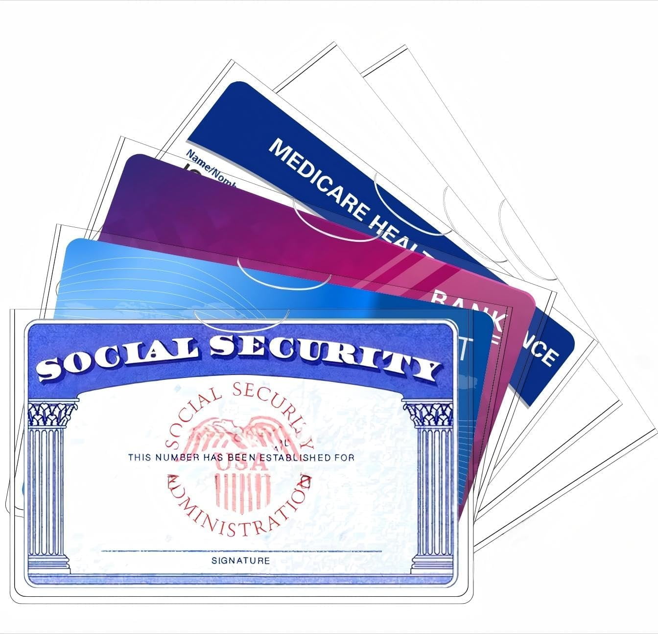 6 Packs Social Security Card Holder Protector/New Medicare Card ...