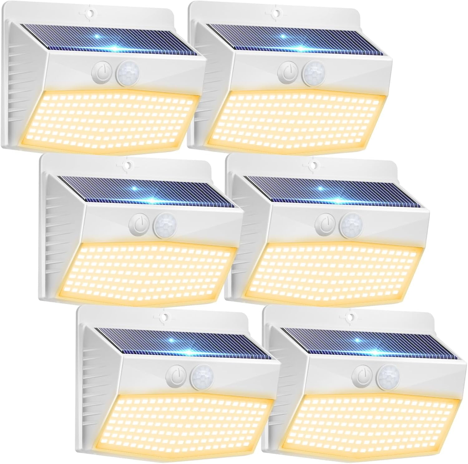 6 Packs Solar Outdoor Lights with Motion Sensor, Solar Security Lights Waterproof Featuring 3 ...