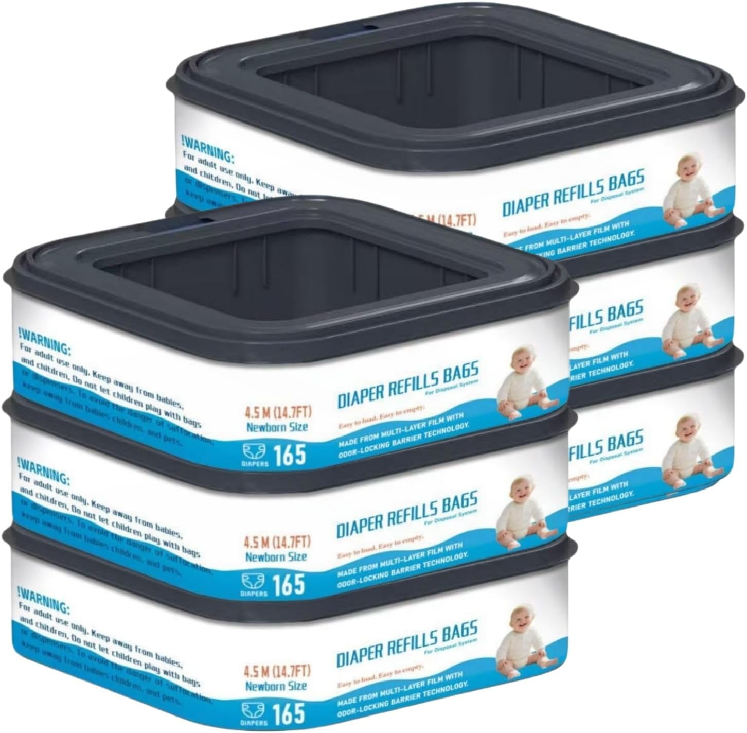 6 Packs-Square Starter Refills Disposal Bags Refill Compatible with ...