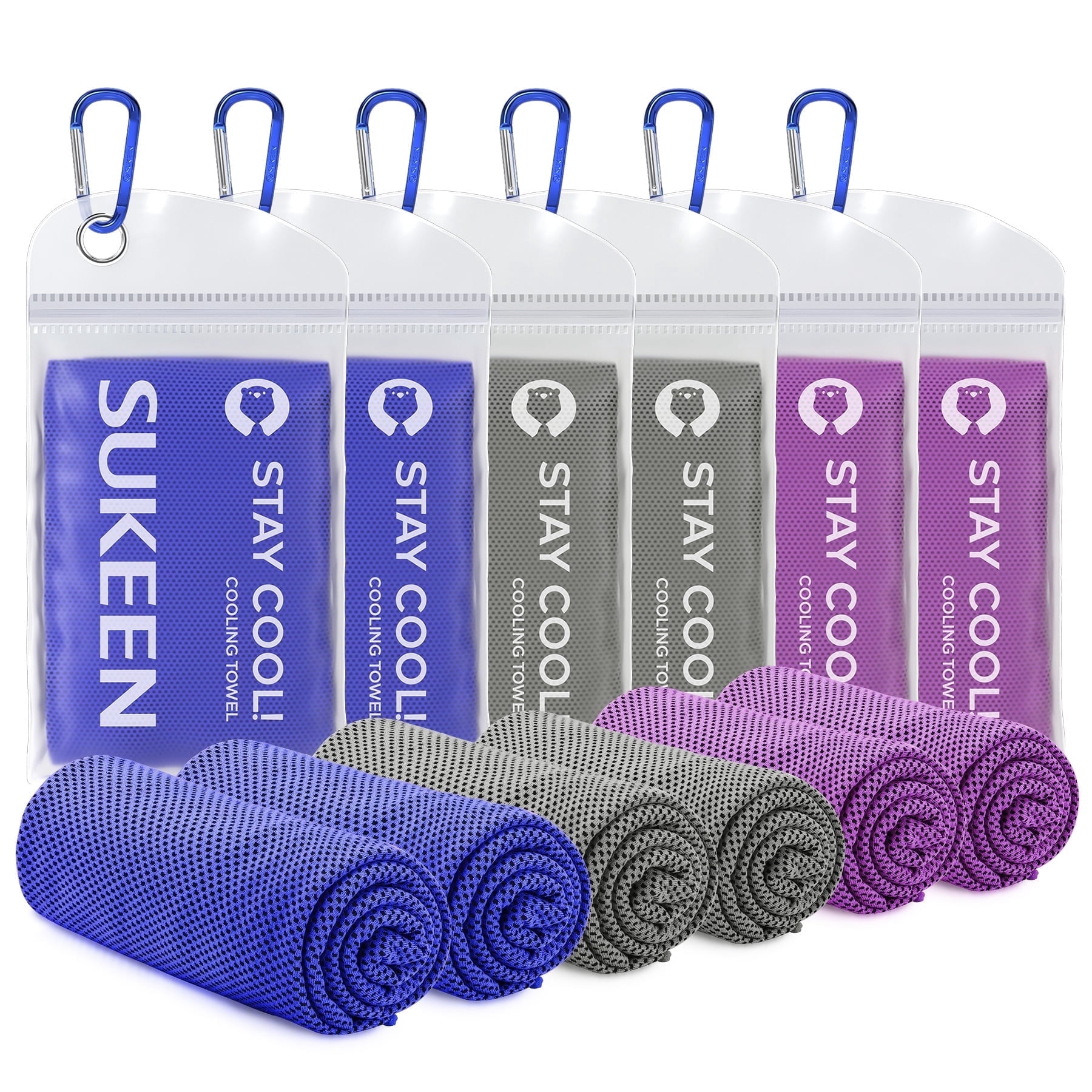 6 Packs Sukeen Cooling Towel,(40"x12") Instant Cooling Towels for Neck ...