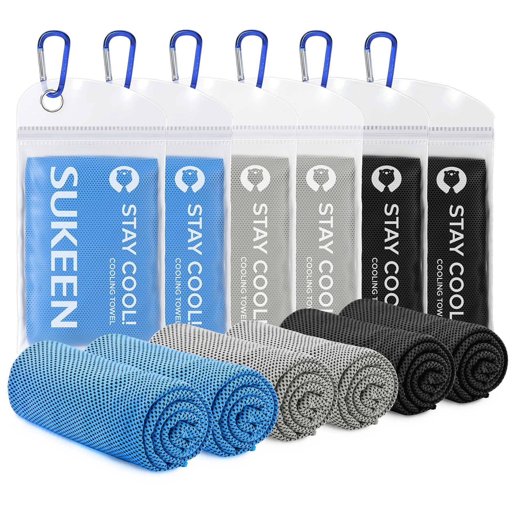 6 Packs Sukeen Cooling Towel,(40"x12") Instant Cooling Towels for Neck ...