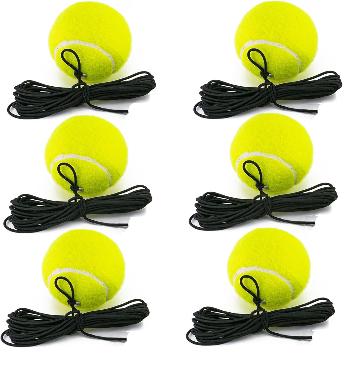 6 Packs Tennis Training Ball with String, High-Bounce Tennis Balls for ...