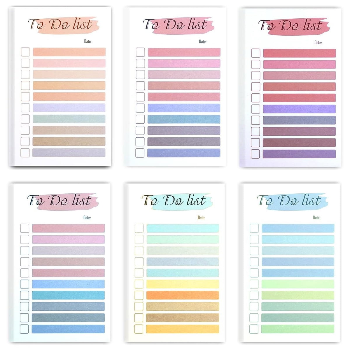 6 Packs To Do List Sticky Notes, 13X8Cm Self-Stick To Do Sticky Notes ...