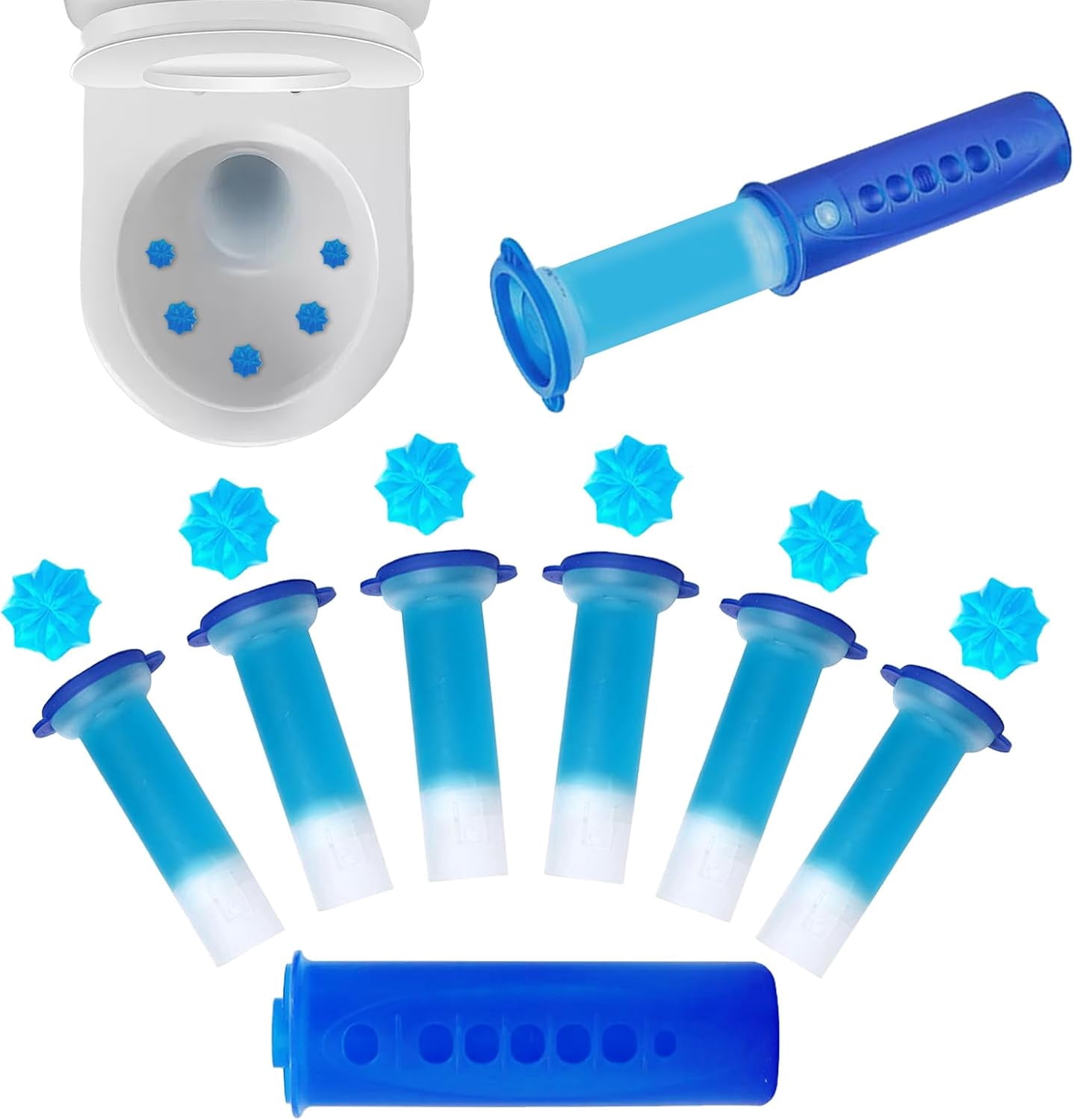 6 Packs Toilet Bowl Gel Stamp - Replacement Gel Toilet Bowl Cleaning ...