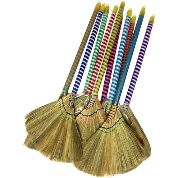 (6 Packs) Traditional Asian Broom Trio - 40" Vietnamese Straw Brooms ...