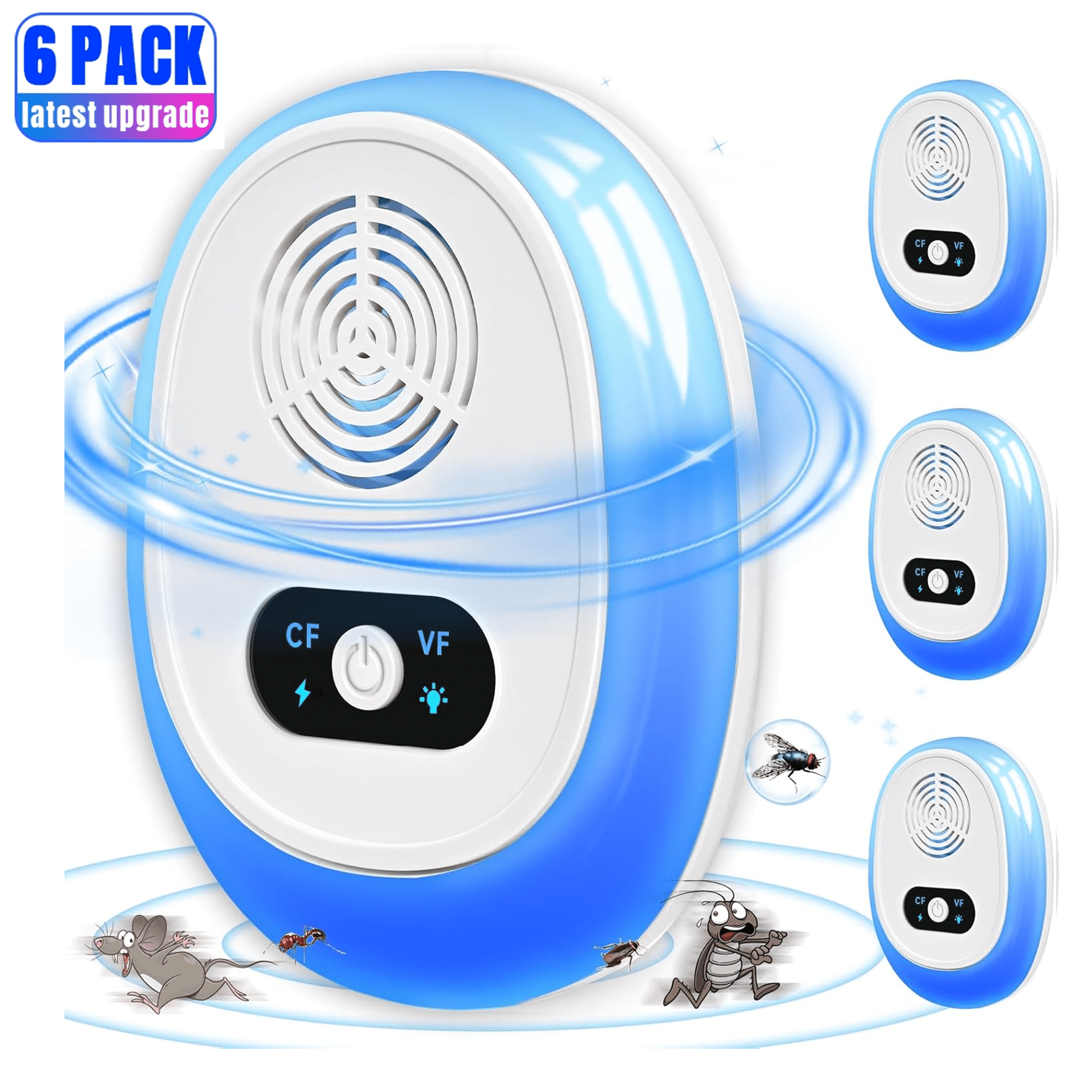 6 Packs Ultrasonic Pest Repeler, Mice Repelent Ultrasonic Plug in ...