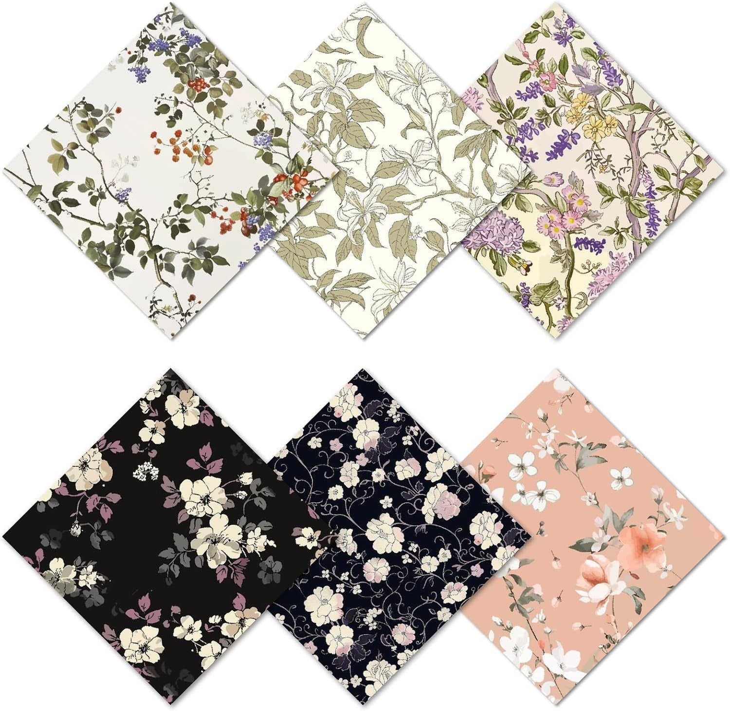 6 Packs Vintage Flowers Cleaning Cloth Microfiber Cloth Soft Multicolor ...