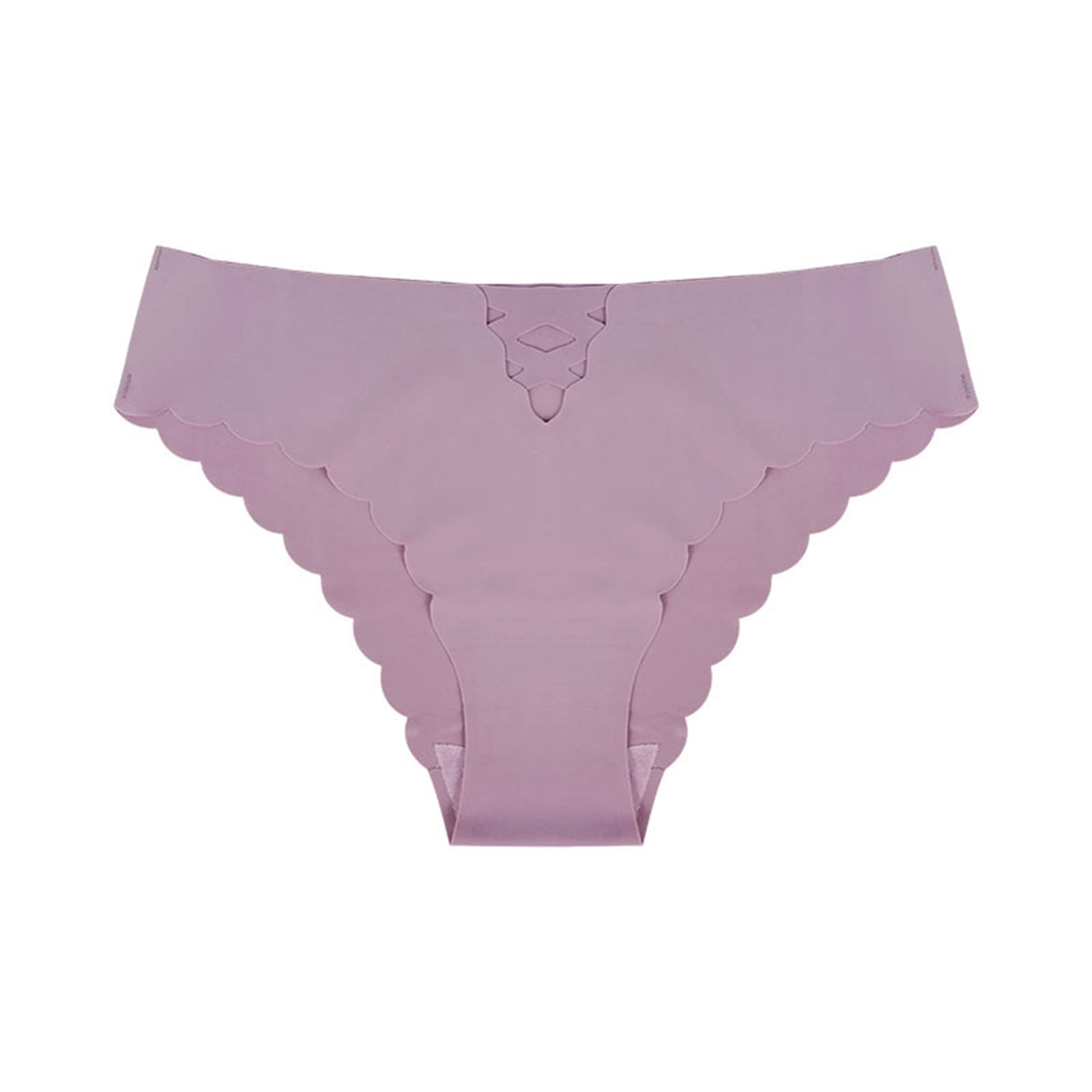 6 Packs Women's Underwear Ice Silk Low Waist Seamless Solid Color ...