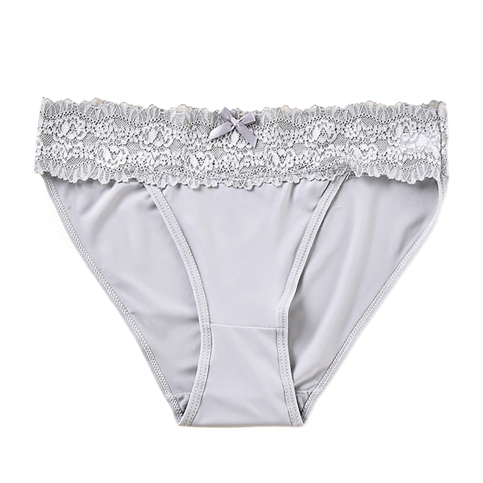 6 Packs Womens Underwear High Waist Lace Solid Color Cotton Crotch ...