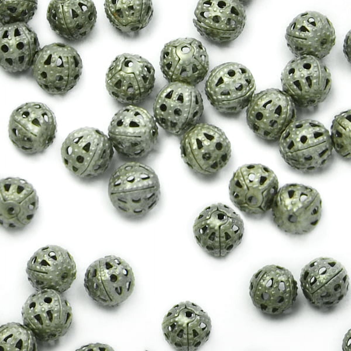 6 Packs of 6mm x 6mm Round Filigree Metal Beads 8 Inch Strand - Walmart ...
