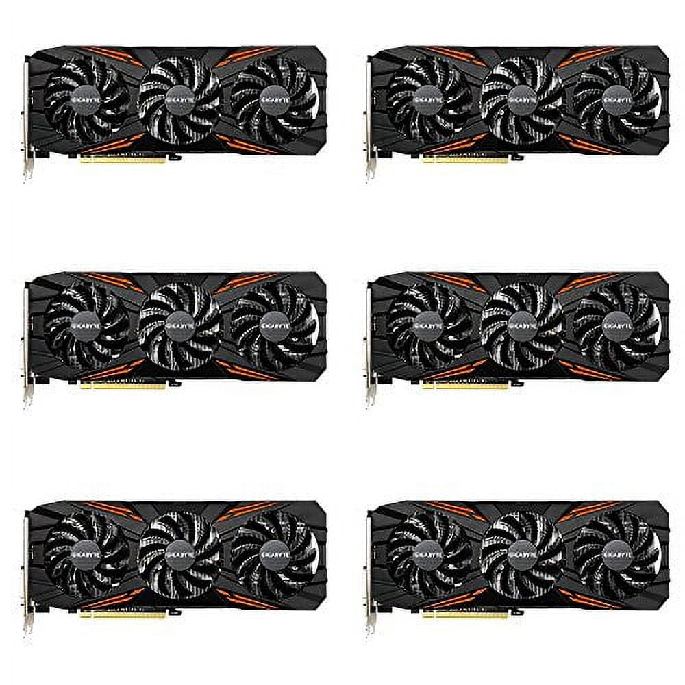 6 Packs of Gigabyte GV-N1070G1 GAMING-8GD REV2.0 GeForce GTX 1070 G1 Computer Graphics Card ...