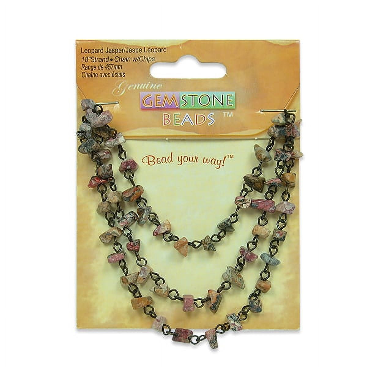 6 Packs of Leopard Jasper Chain with Chips - 18" Strand - Walmart.com