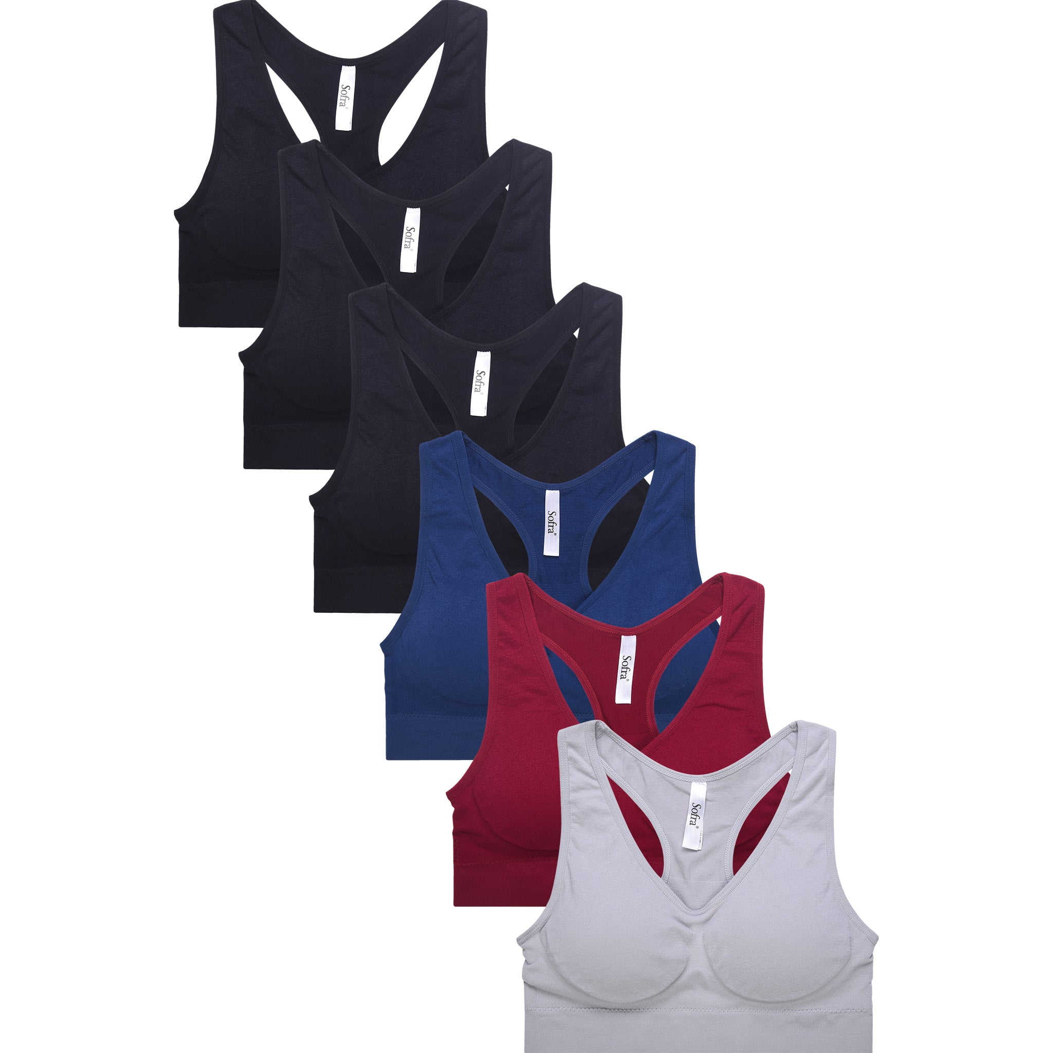6 Packs of Sofra Plus Size Seamless Onesize Workout Fitness Gym Plus ...