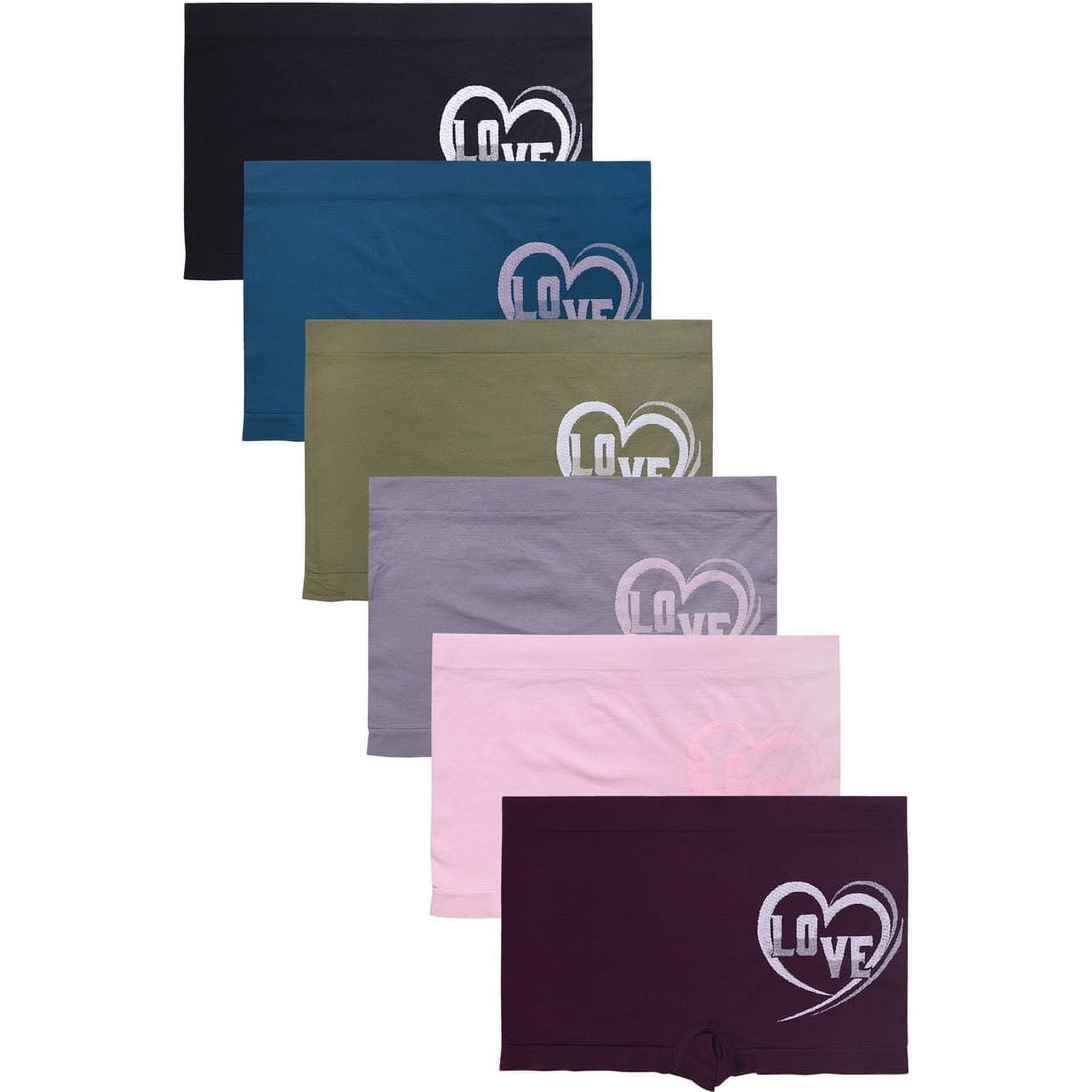 Sofra Women Seamless Boyshorts Panty, Stretch Underwear, 6-Pack, Mid ...