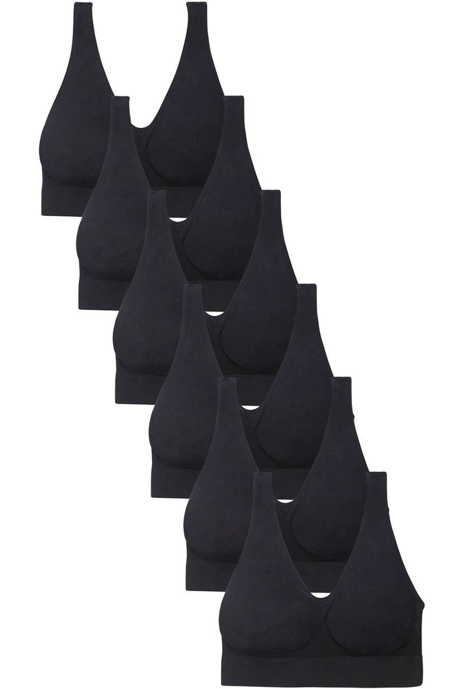 6 Packs of Sofra Women's Seamless Onesize Workout Fitness Gym Black ...