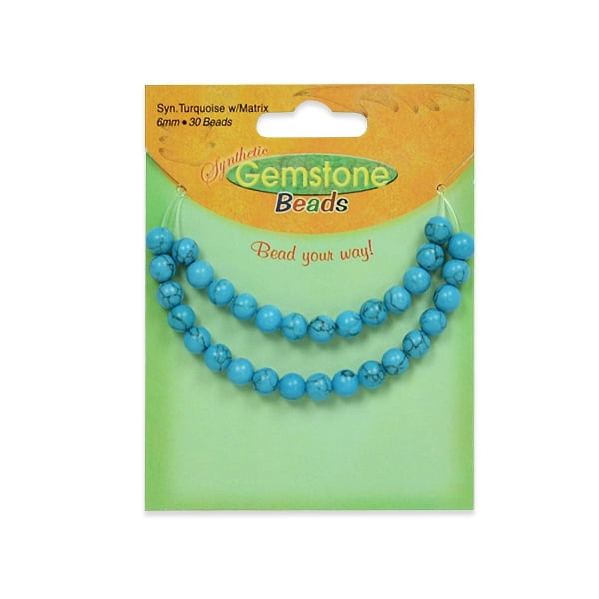6 Packs of Synthetic Turquoise with Matrix Beads Pack of 30 - Walmart.com